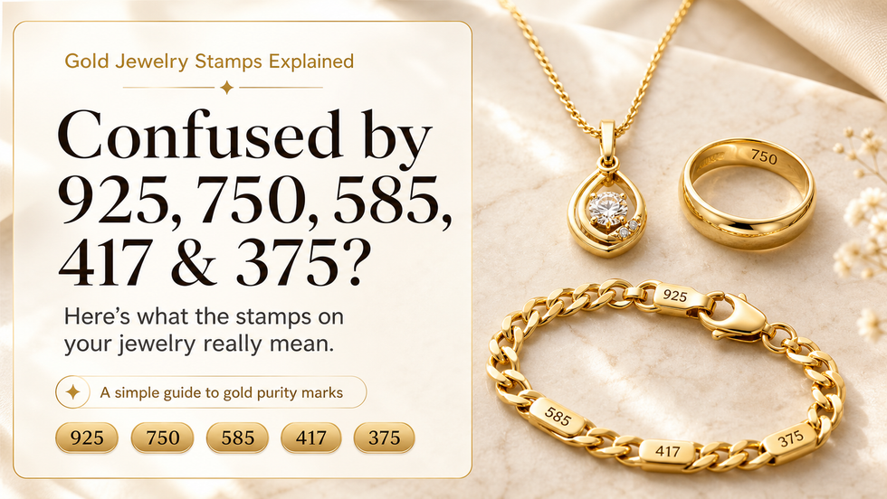 What Does 925, 750, 585, 417 & 375 Mean on Jewelry? Gold Stamps Guide